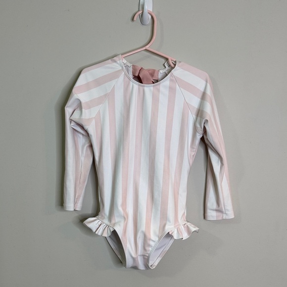 Minnow | Swim | Minnow Pink And White Striped Long Sleeve Swimsuit Size ...